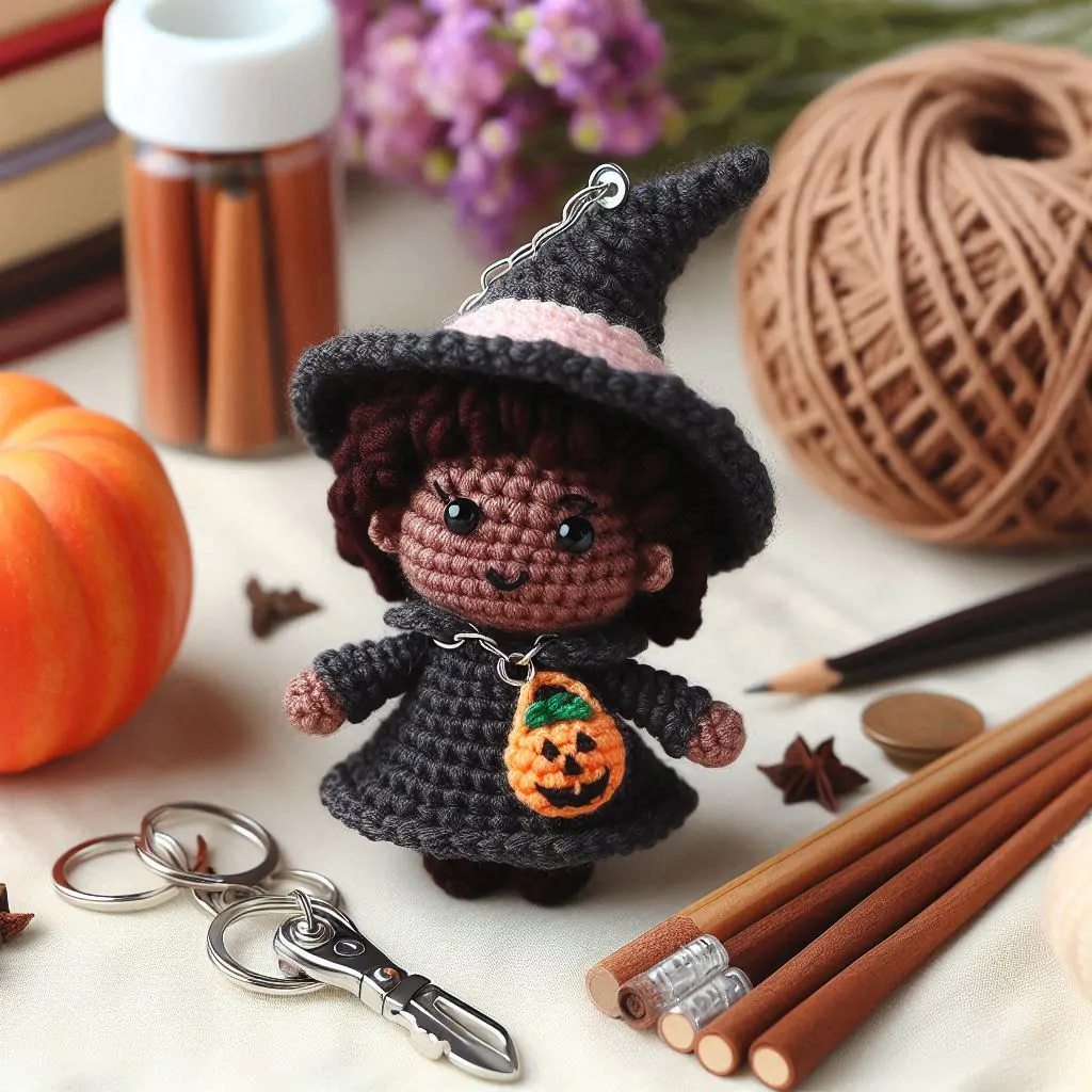 Crochet Witch Doll Keychain