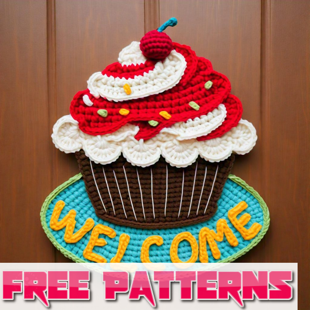 Cheerful Crocheted Cupcake Welcome