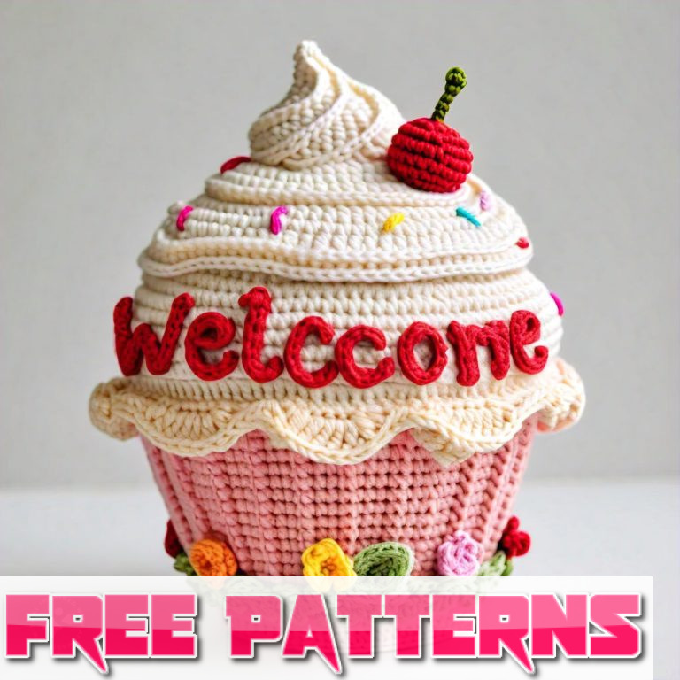 Cheerful Crocheted Cupcake Welcome