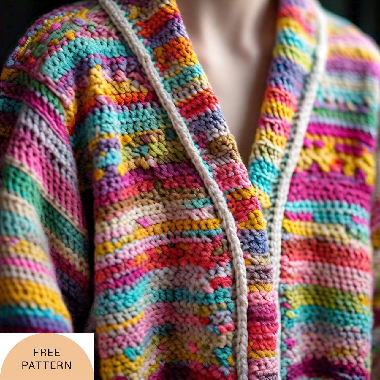 Burst Crochet Cardigan Rainbow Shades