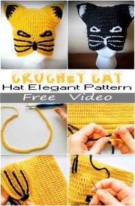 Crochet Cat Hat with Ears