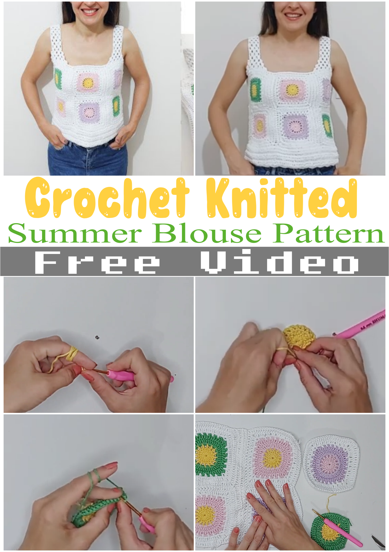 Crochet Granny Square Crop Top