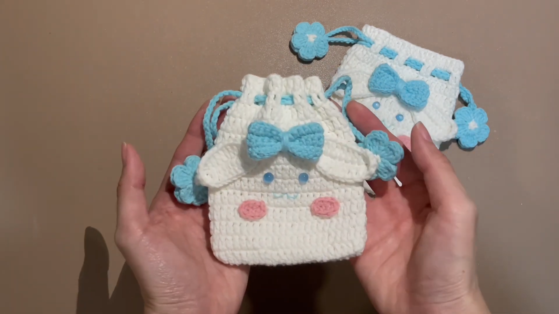 Crochet Drawstring Bag