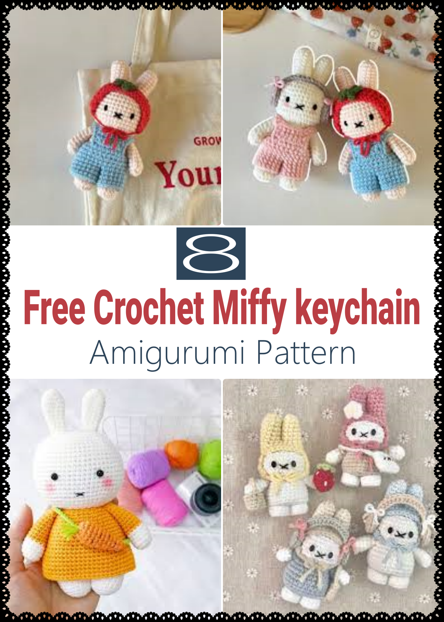 Crochet Miffy keychain