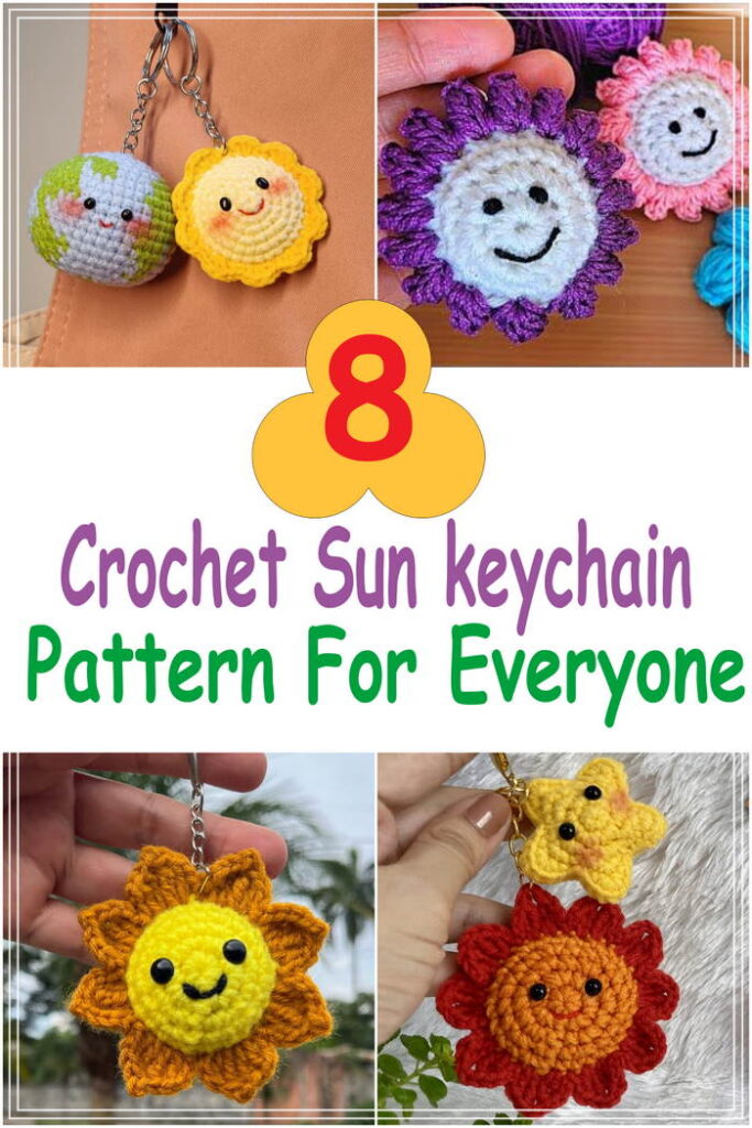Crochet Sun keychain Pattern
