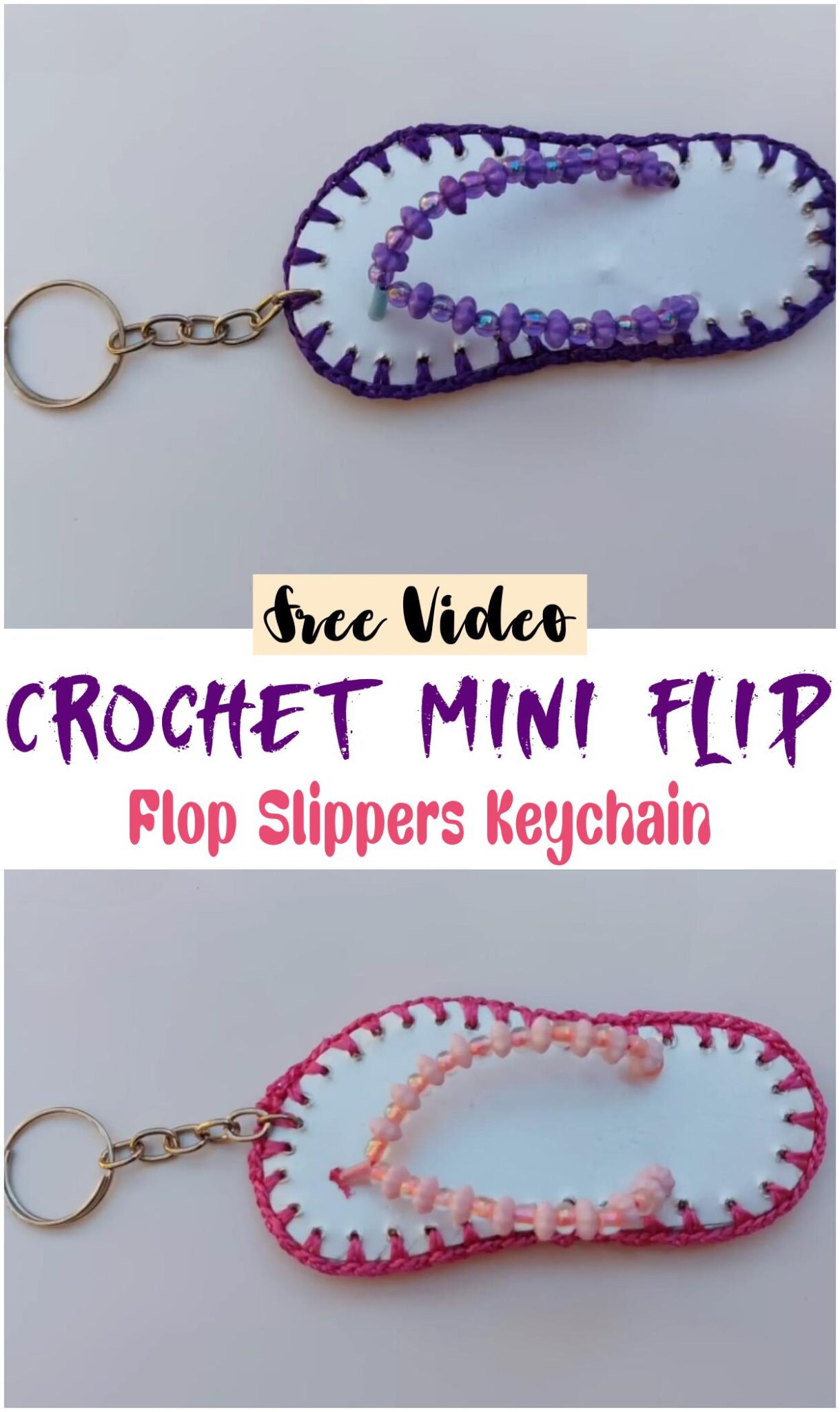 Crochet Flip Flops Keychain