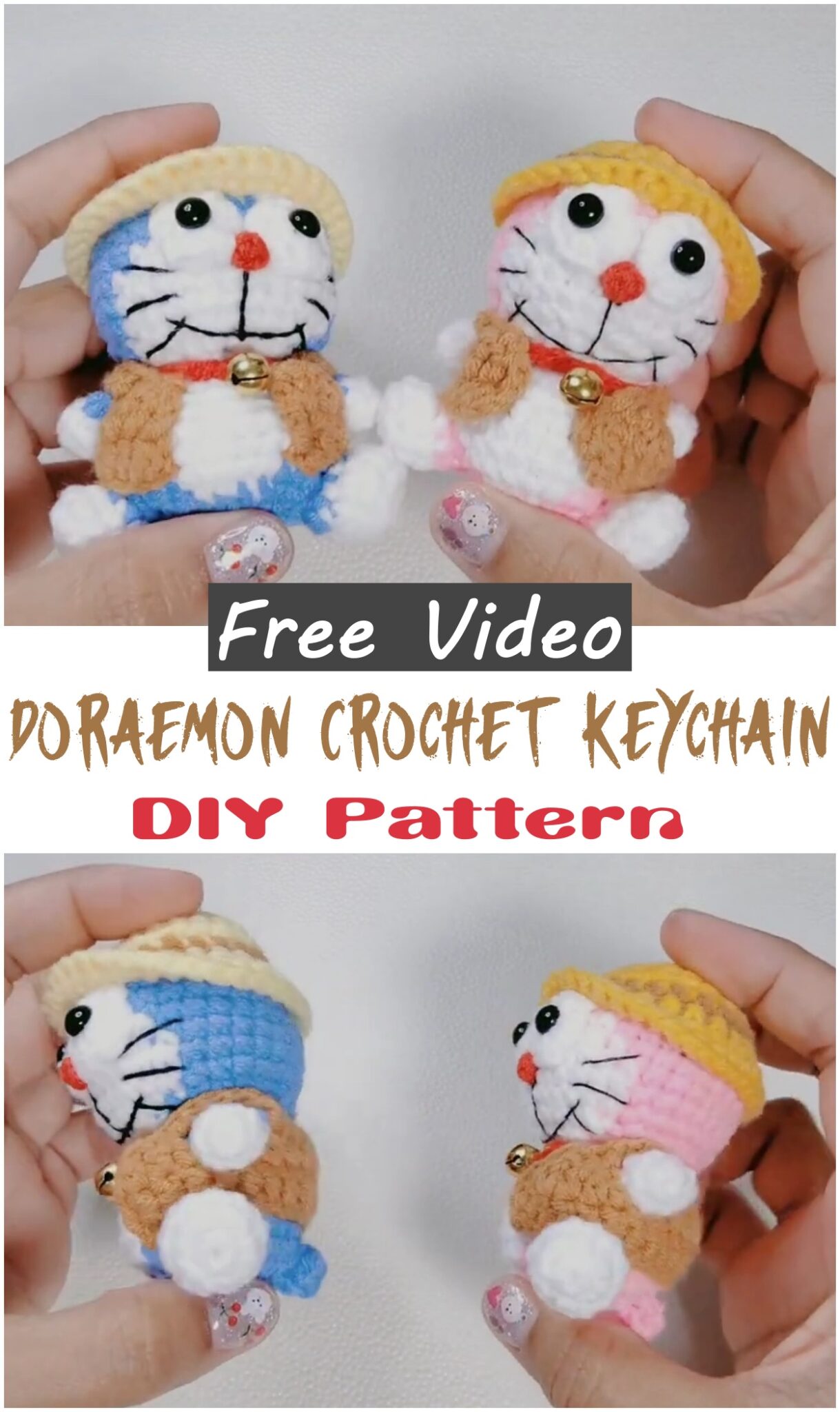 Crochet Doraemon Keychain