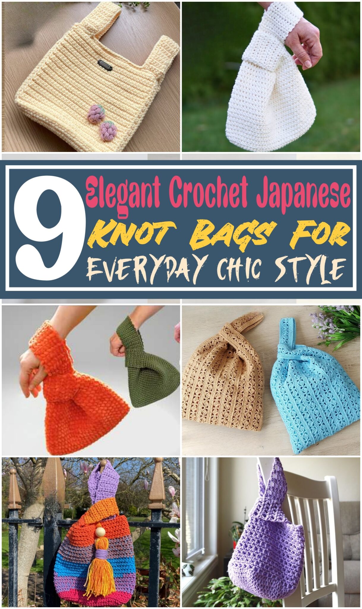 Crochet Japanese Knot Bags