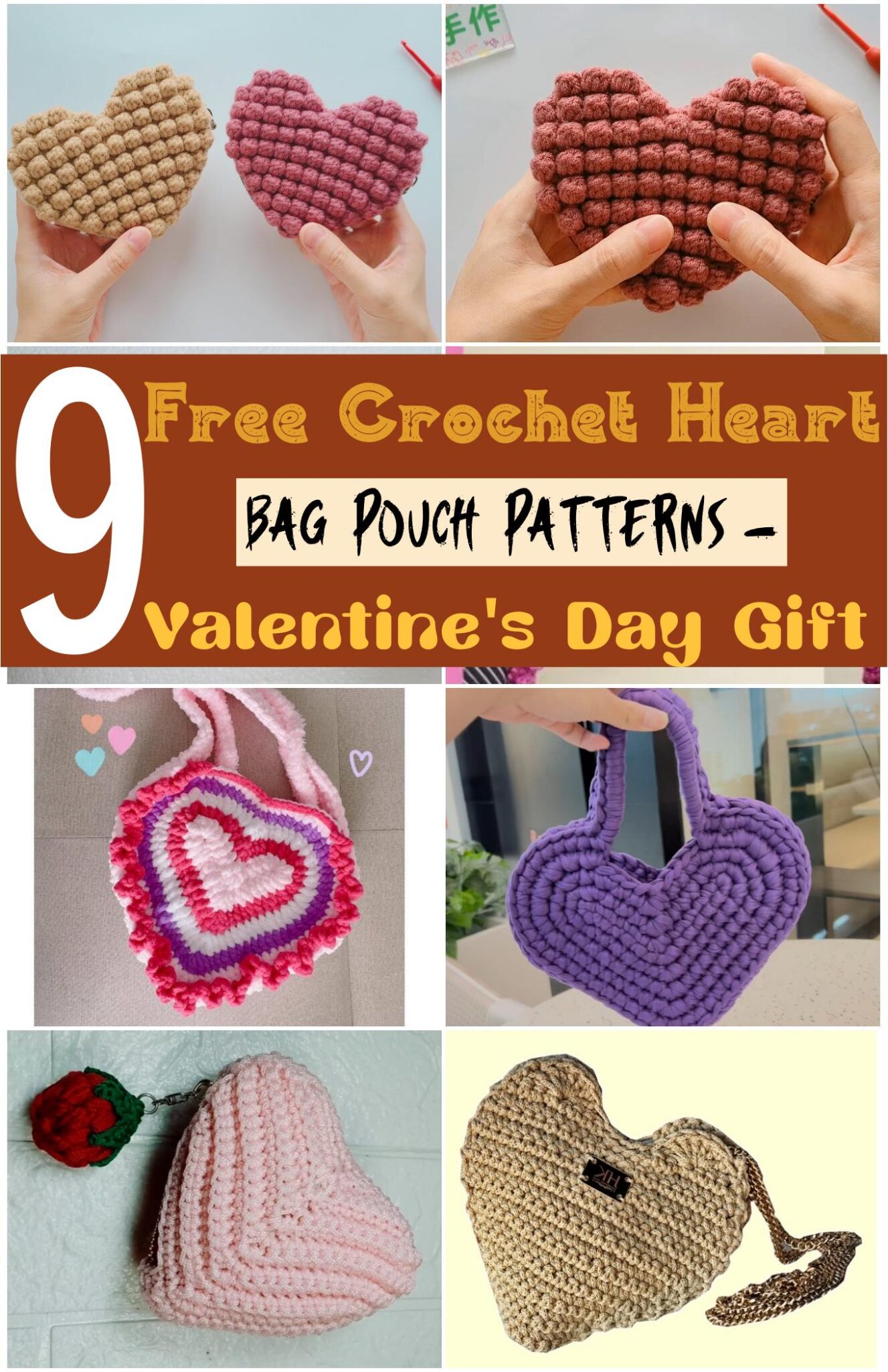 Crochet Heart Bag Pouch