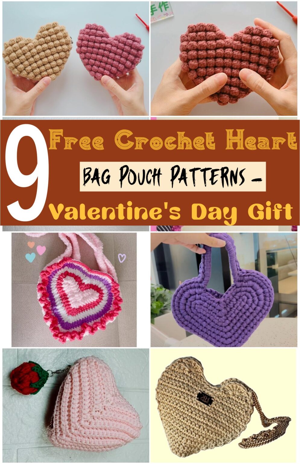 Crochet Heart Bag Pouch