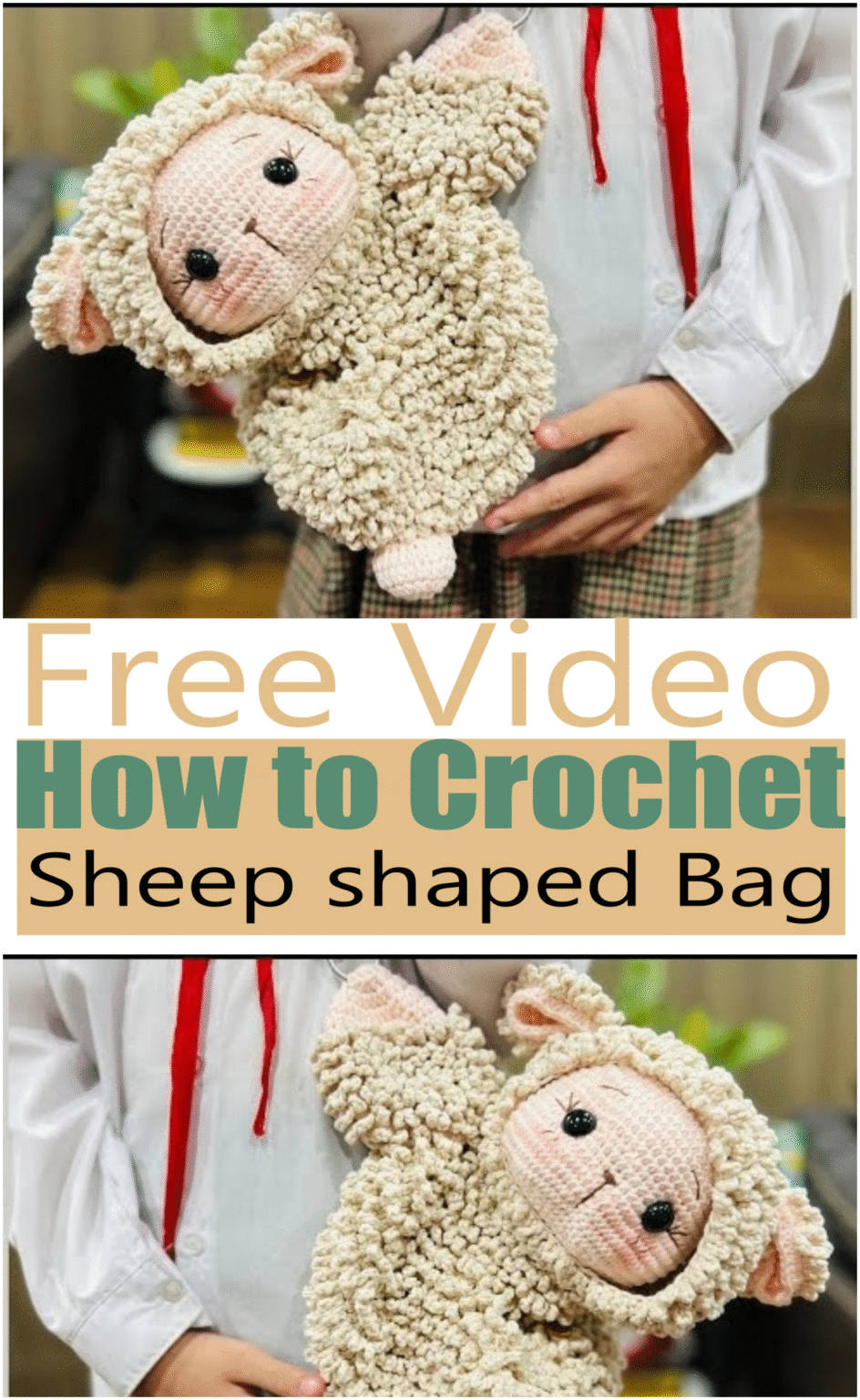 Crochet Sheep Shaped Bag