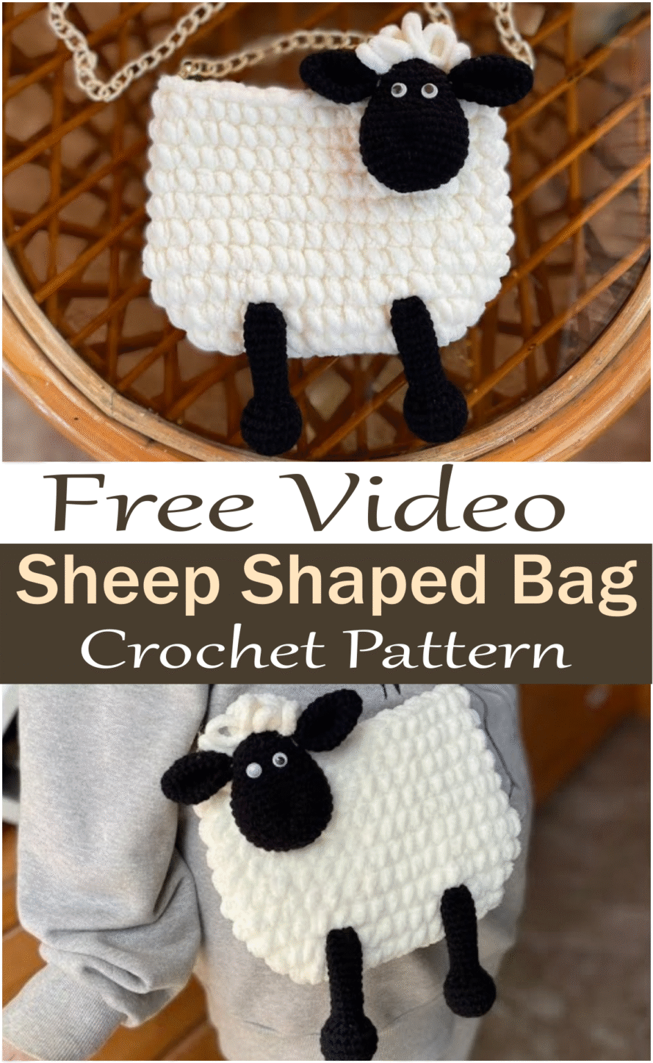 Crochet Sheep Shaped Bag