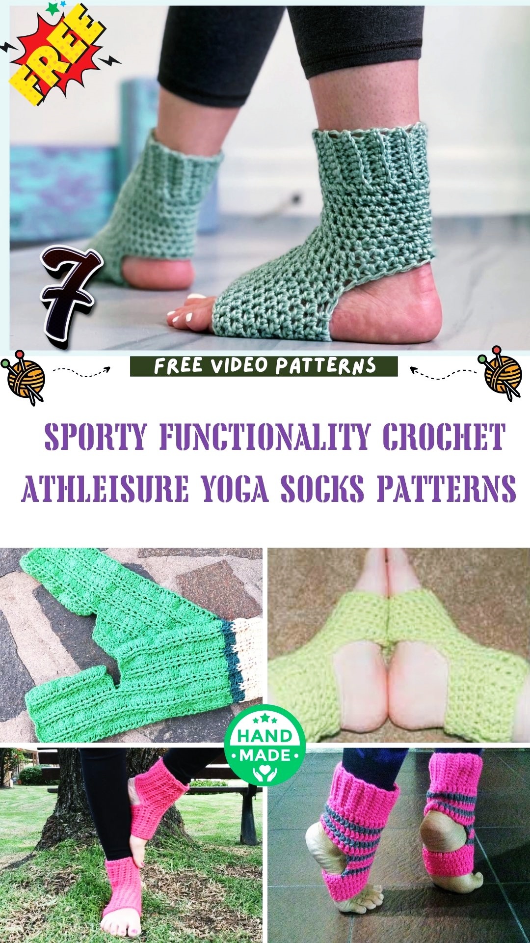Crochet Athleisure Yoga Socks Patterns