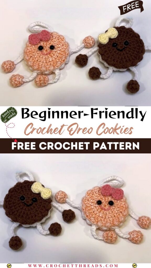 Crochet Oreo Cookie Man Keychain Amigurumi Patterns