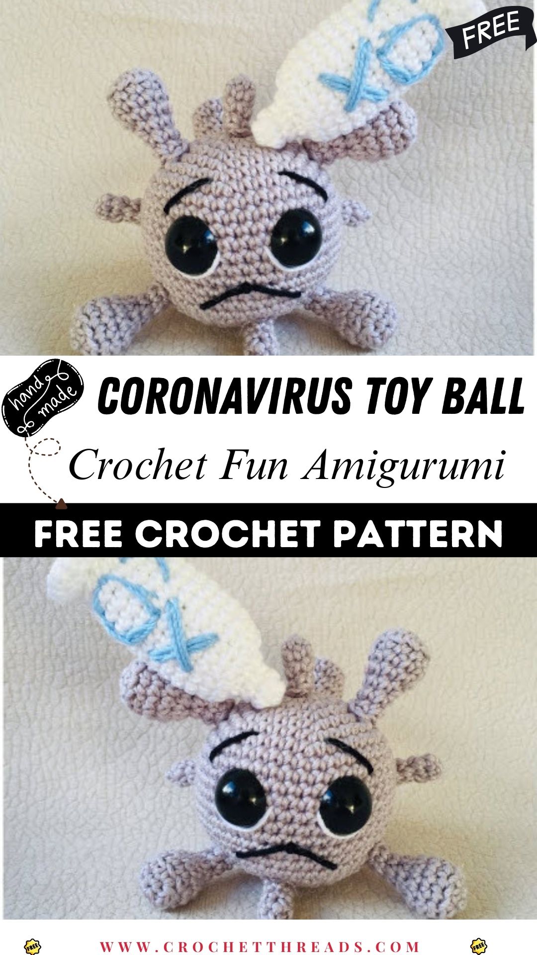 Crochet Virus and Coronavirus Plush