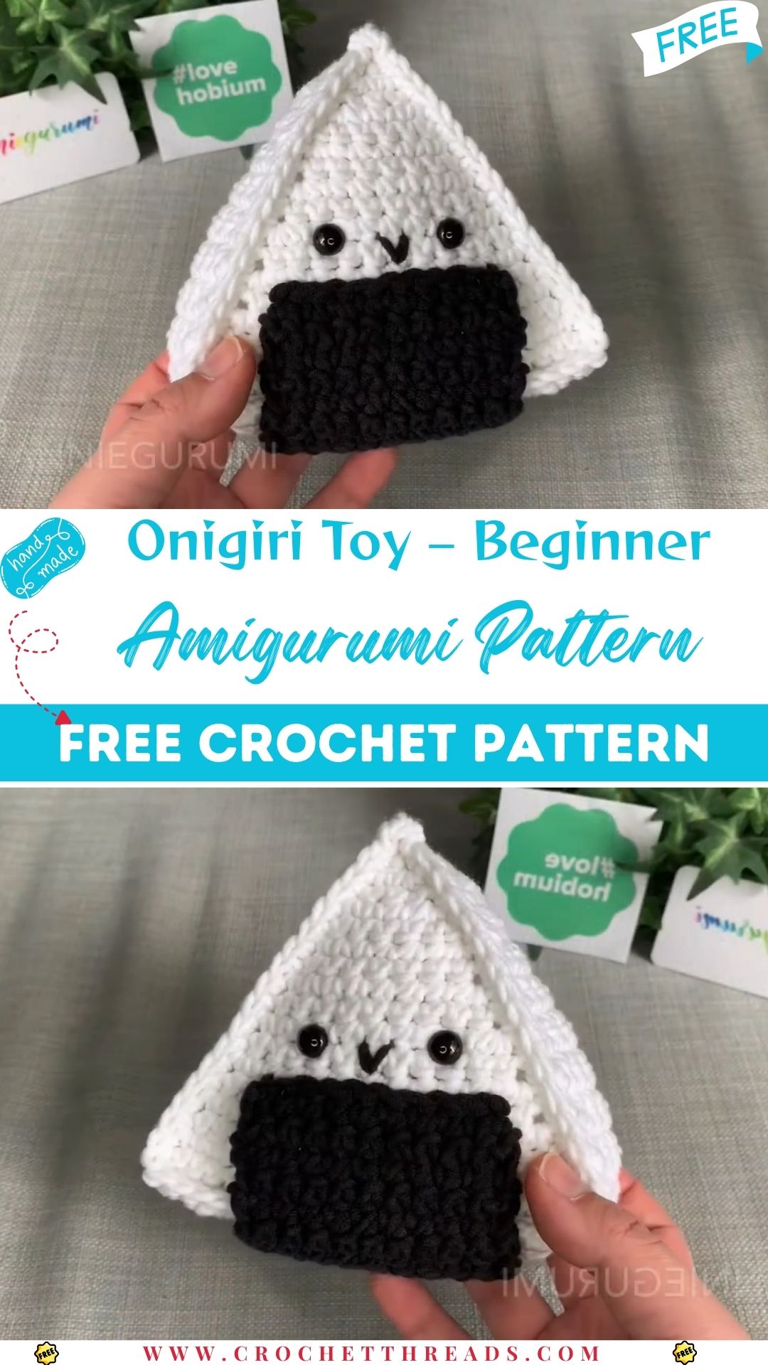 Crochet Onigiri & Seaweed Rice Balls Amigurumi