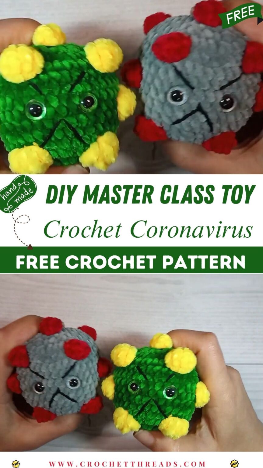 Crochet Virus and Coronavirus Plush