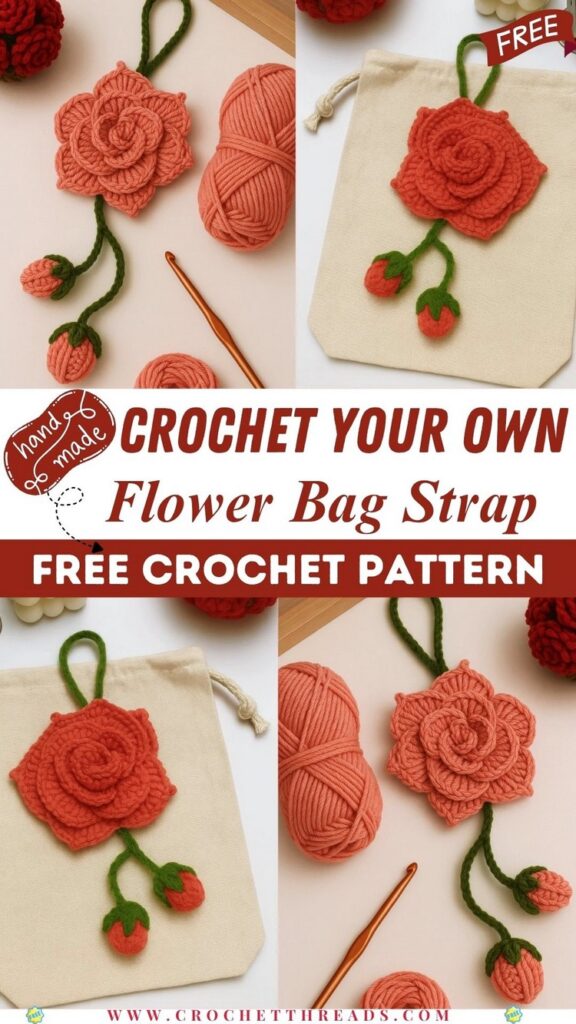 Crochet Flower Bouquet Keychain