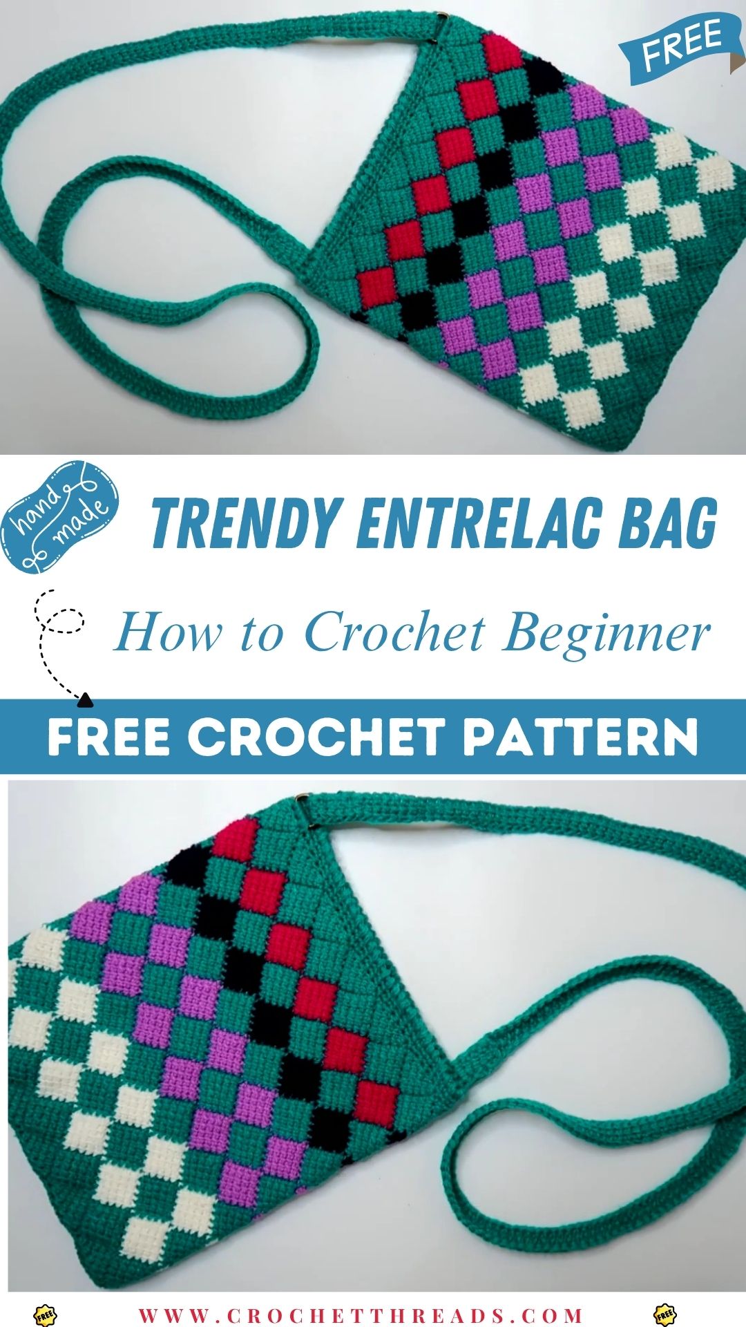 Crochet Ocean Waves Bag