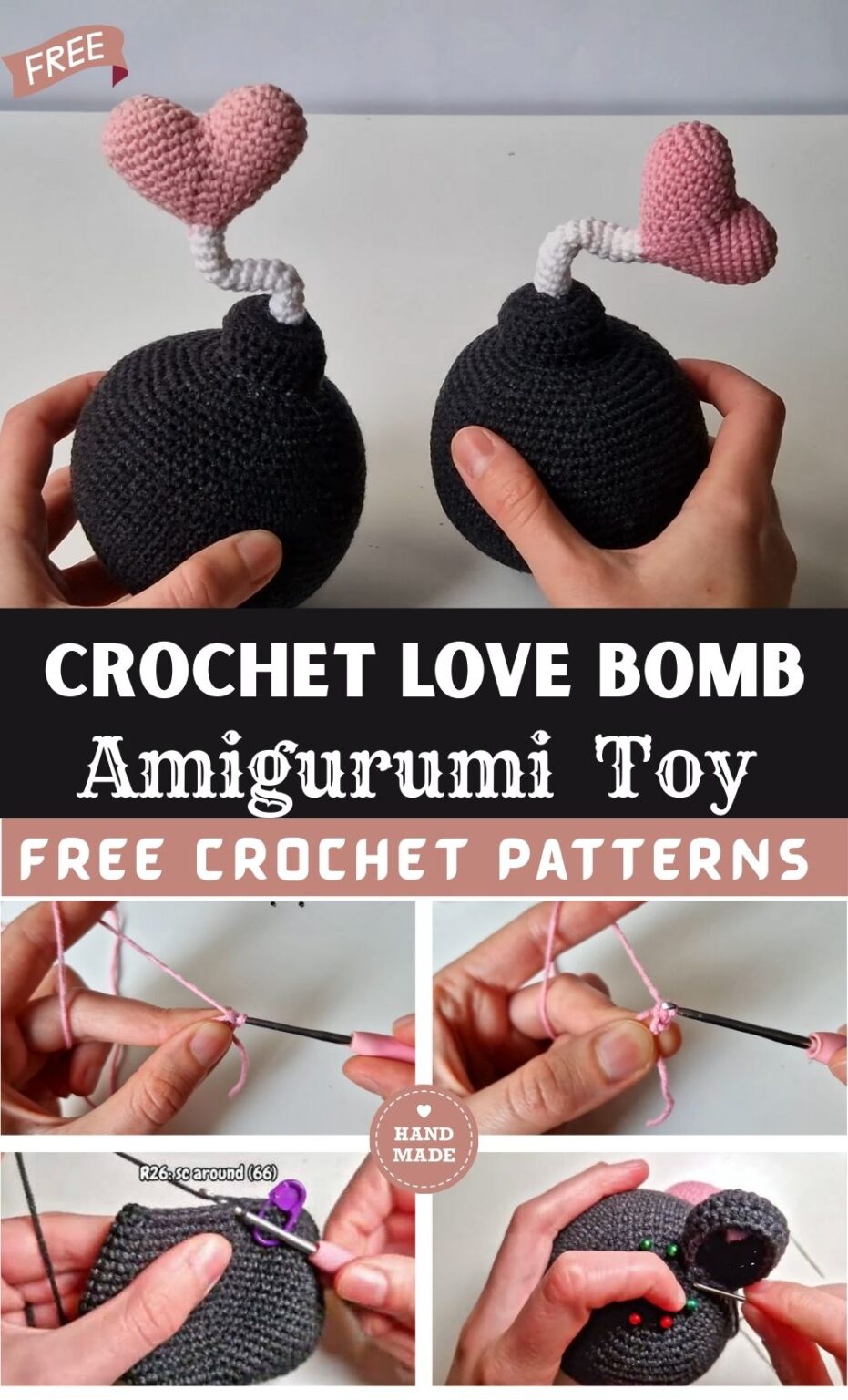 Crochet Love Bomb Amigurumi
