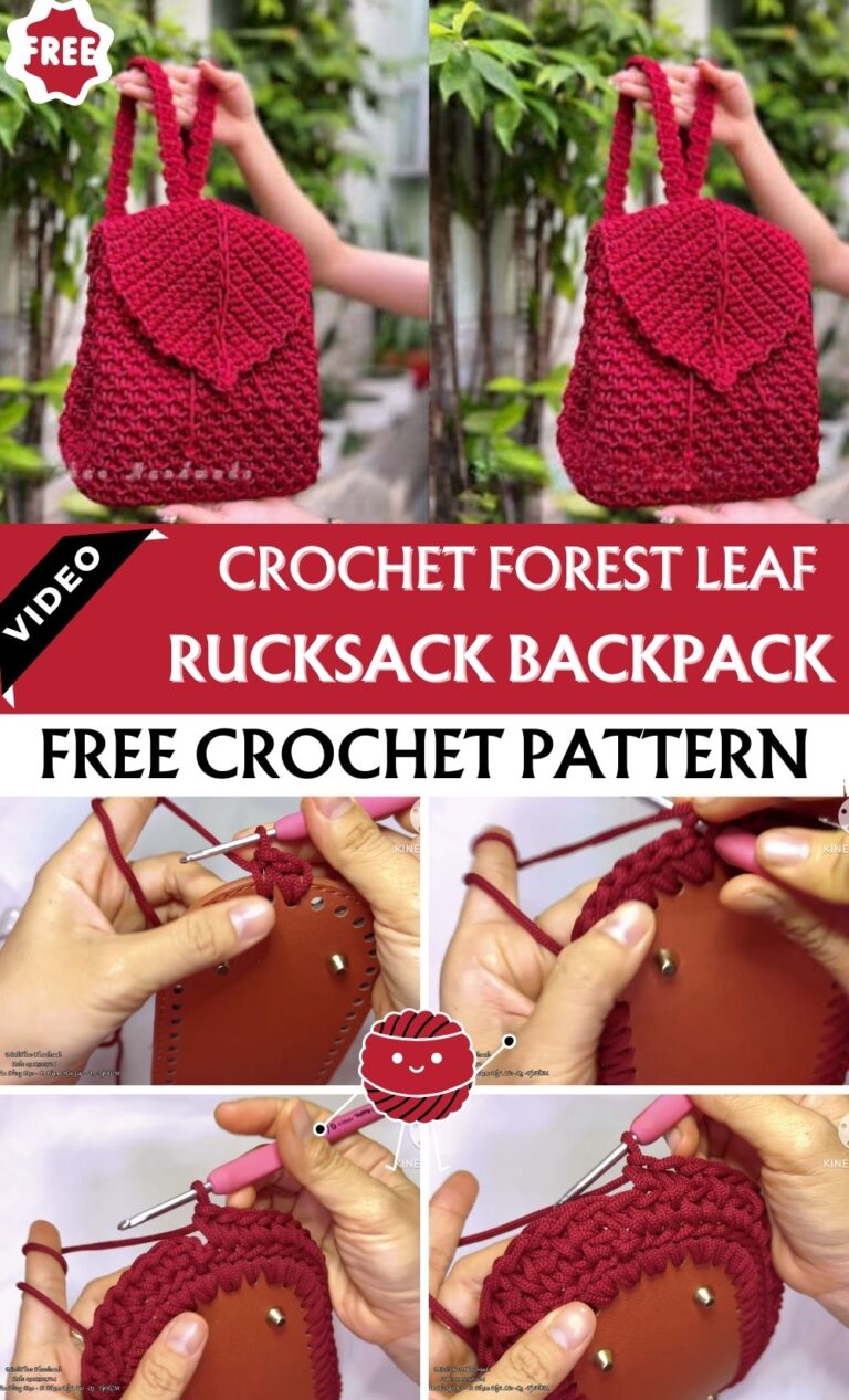 Crochet Forest Leaf Rucksack Backpack