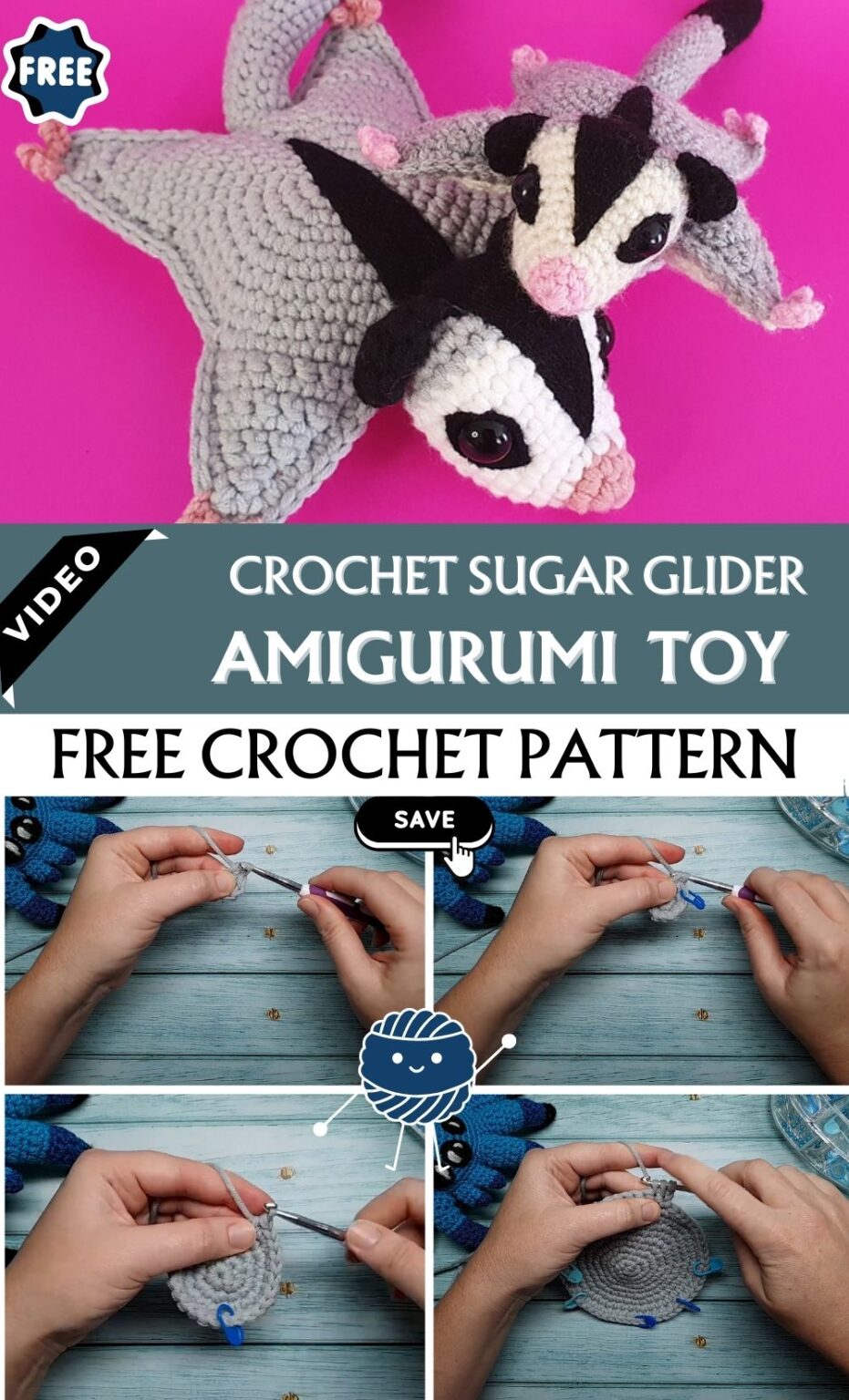 Crochet Sugar Glider Pattern