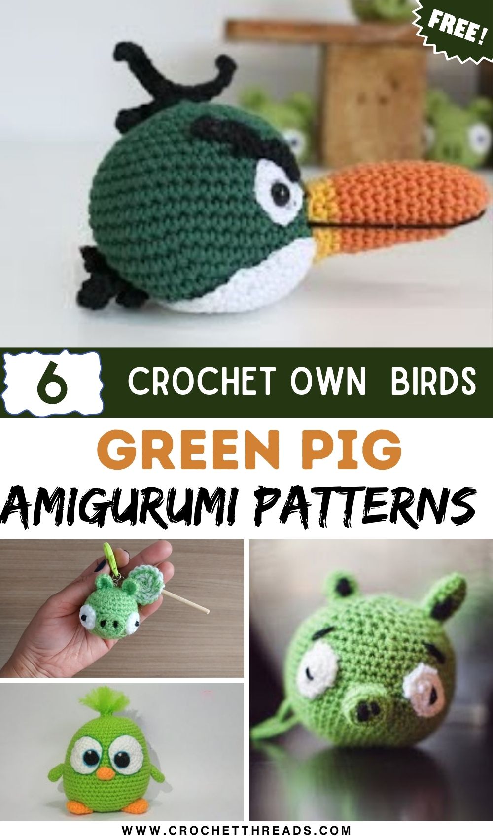 Crochet Angry Birds Green Pig Amigurumi