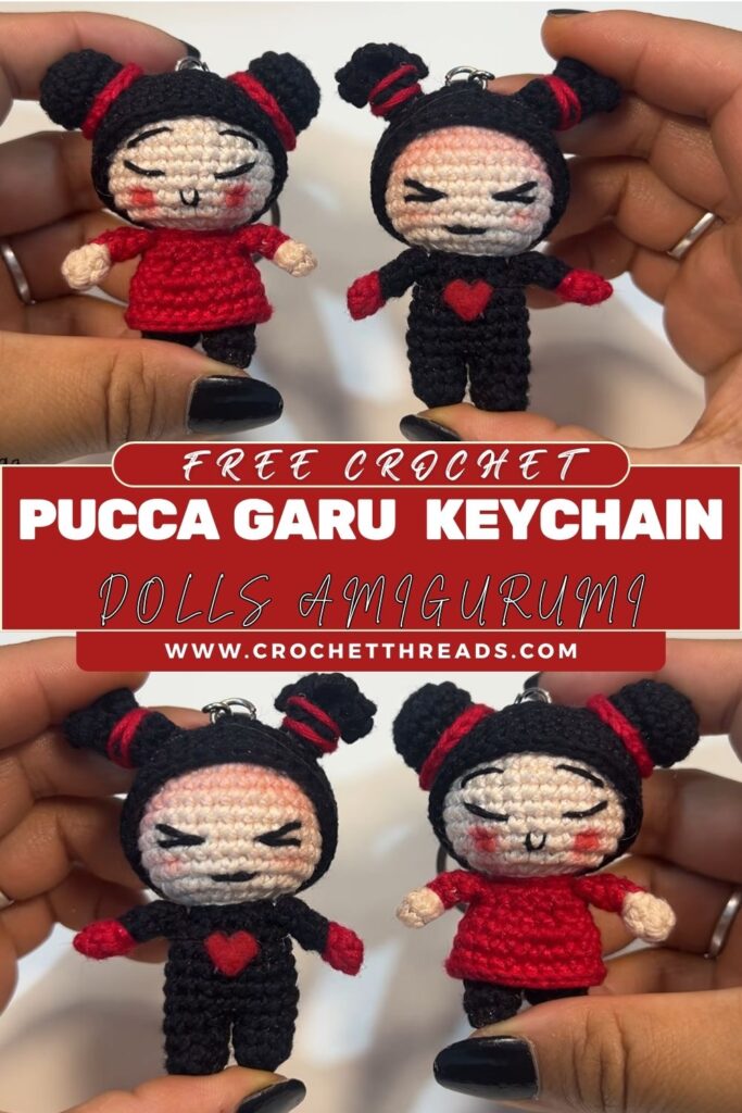 Crochet Pucca & Garu Keychain